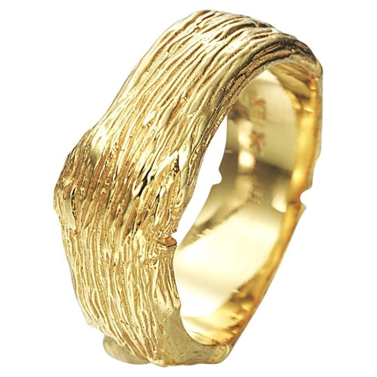 Thick 18k Gold Twig Band For Sale at 1stDibs