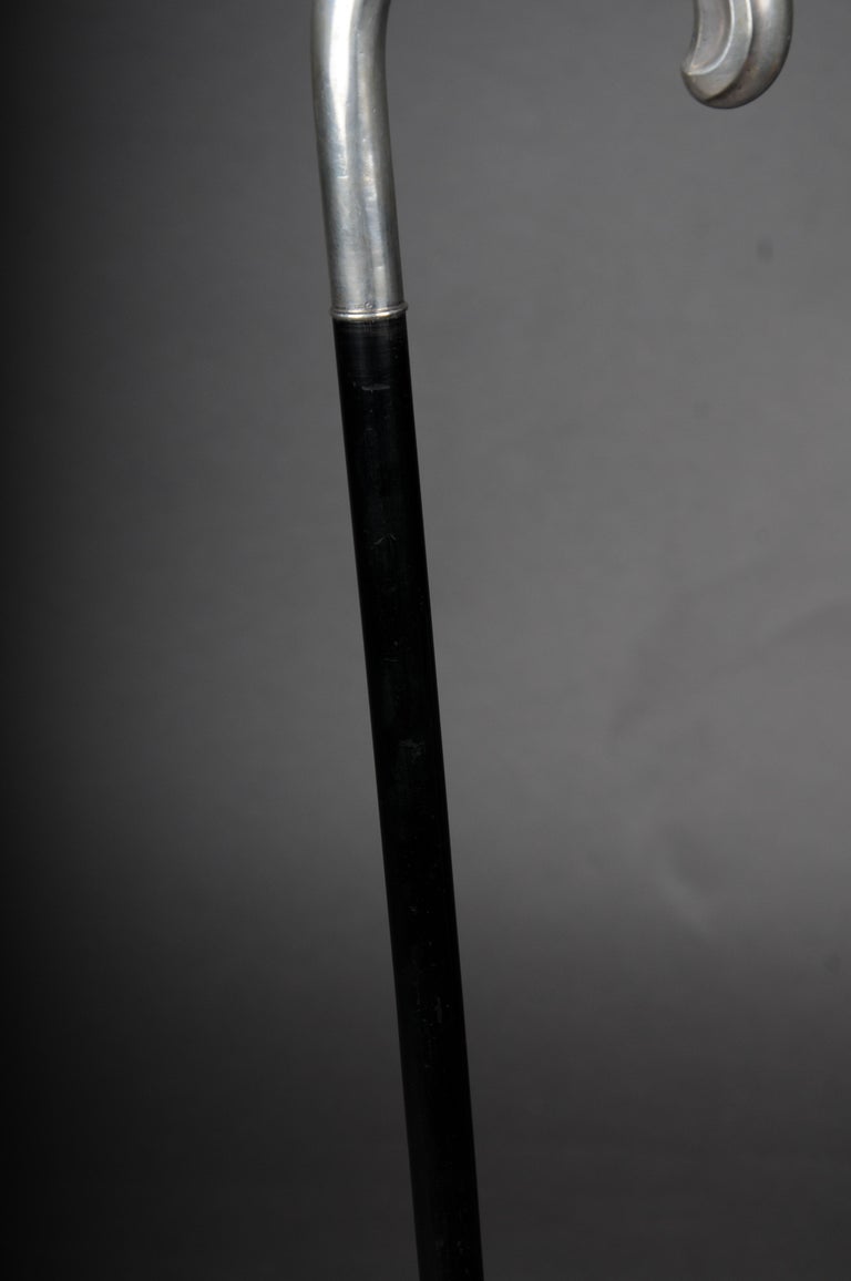Thick walking stick with a large silver handle, stamped 800 For Sale at ...