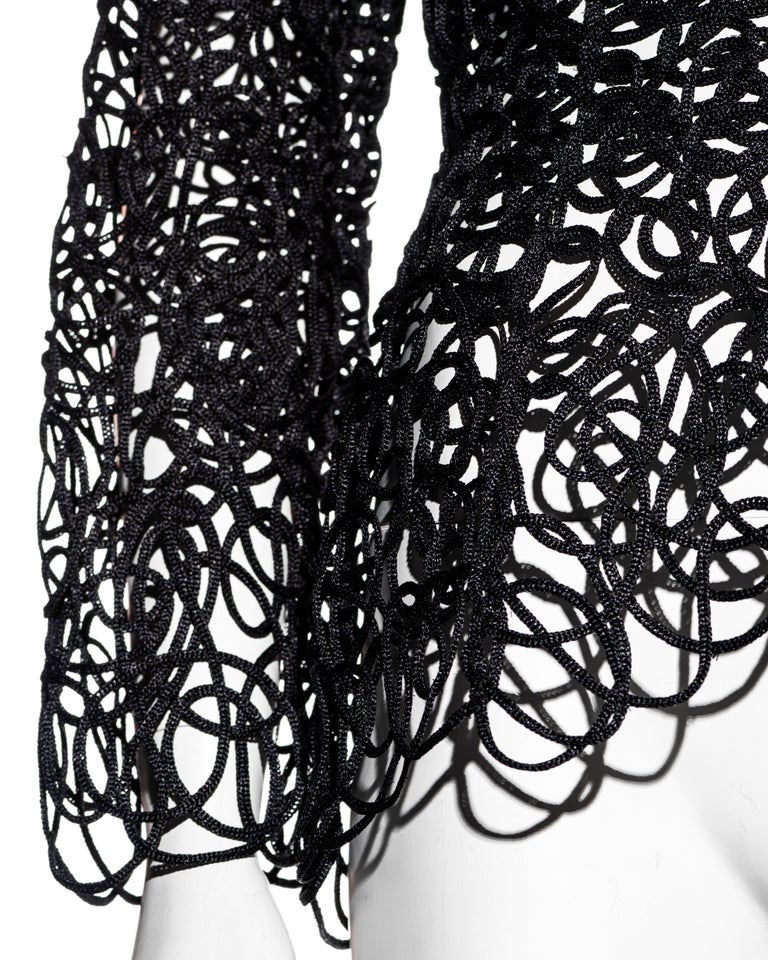 Thierry Mugler black raffia lace sculpted jacket, ss 1999 For Sale at ...