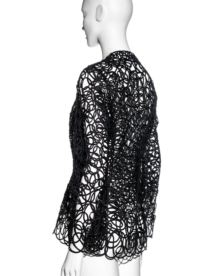 Thierry Mugler black raffia lace sculpted jacket, ss 1999 For Sale at ...