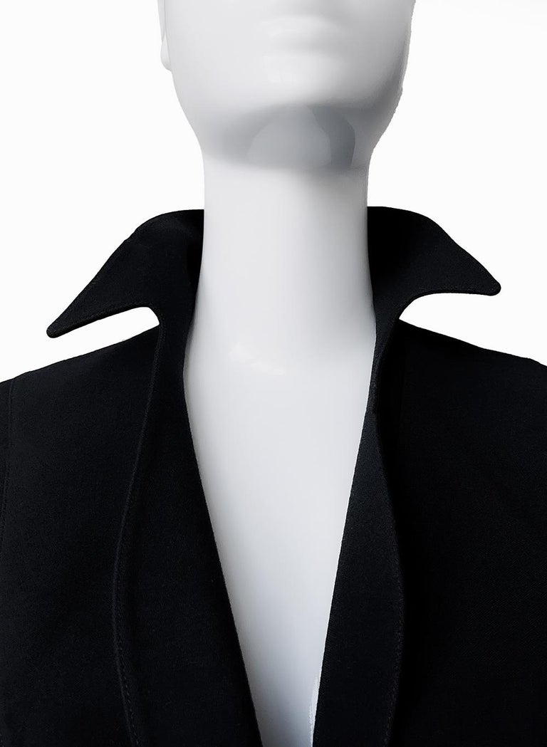 Thierry Mugler FW 1997 Black Jacket with Dramatic Red Velvet Sleeves ...