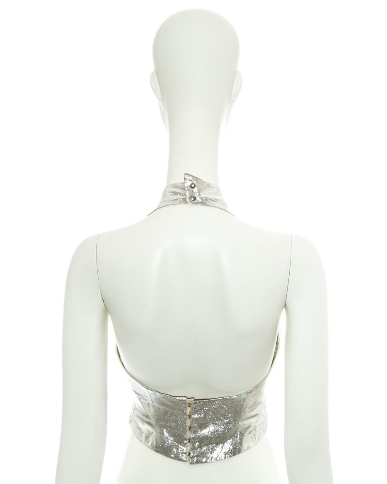 Thierry Mugler metallic silver bustier corset, fw 1978 at 1stDibs ...