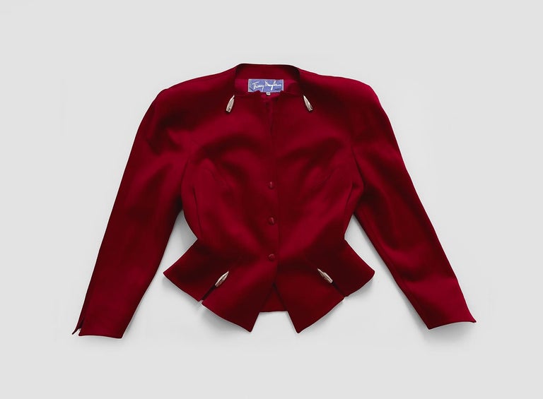 Thierry Mugler Red Silver Bullet Blazer Jacket FW 1989-1990 Dramatic ...
