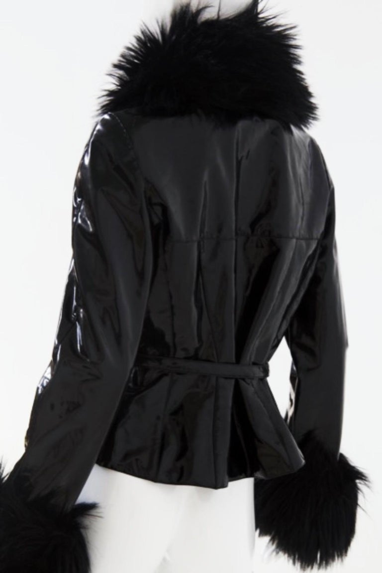 Thierry Mugler - Veste de défilé en latex et fourrure, hiver 1996-1997 ...