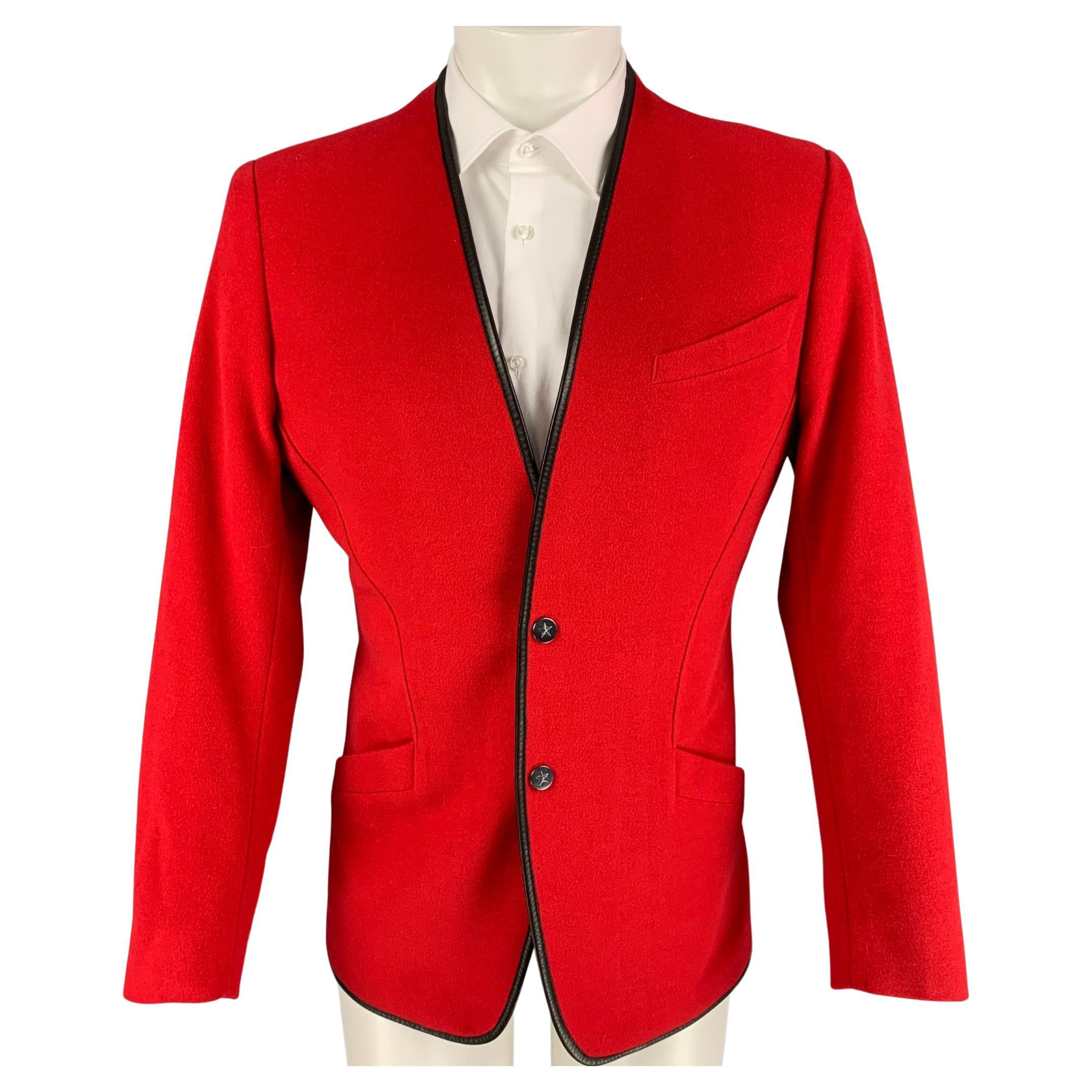 Thierry Mugler Spectacular Red Velvet Crystal Star Gem Blazer Jacket ...