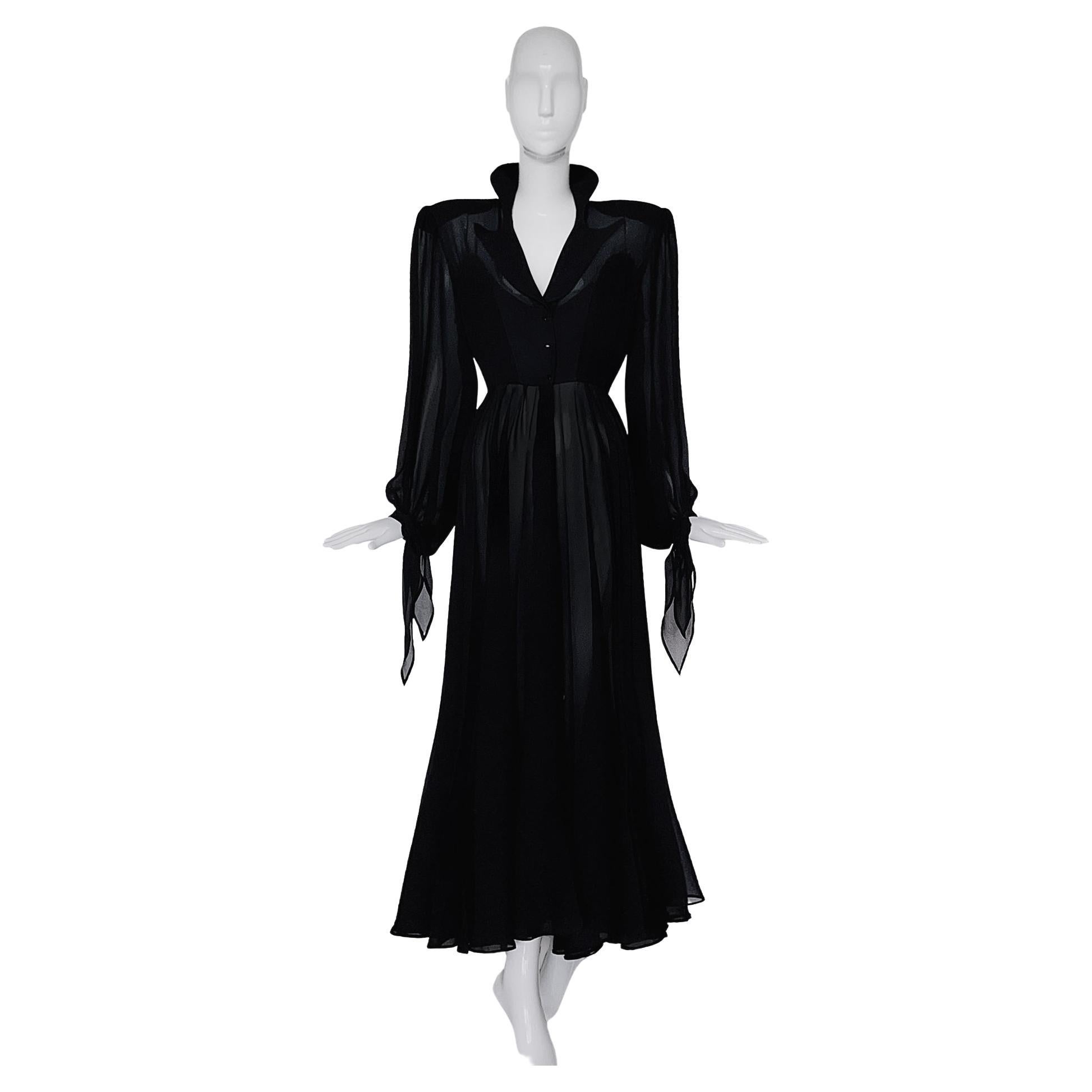 Thierry Mugler SS 1992 Bombshell Gown Black Evening Dress Diva For Sale ...
