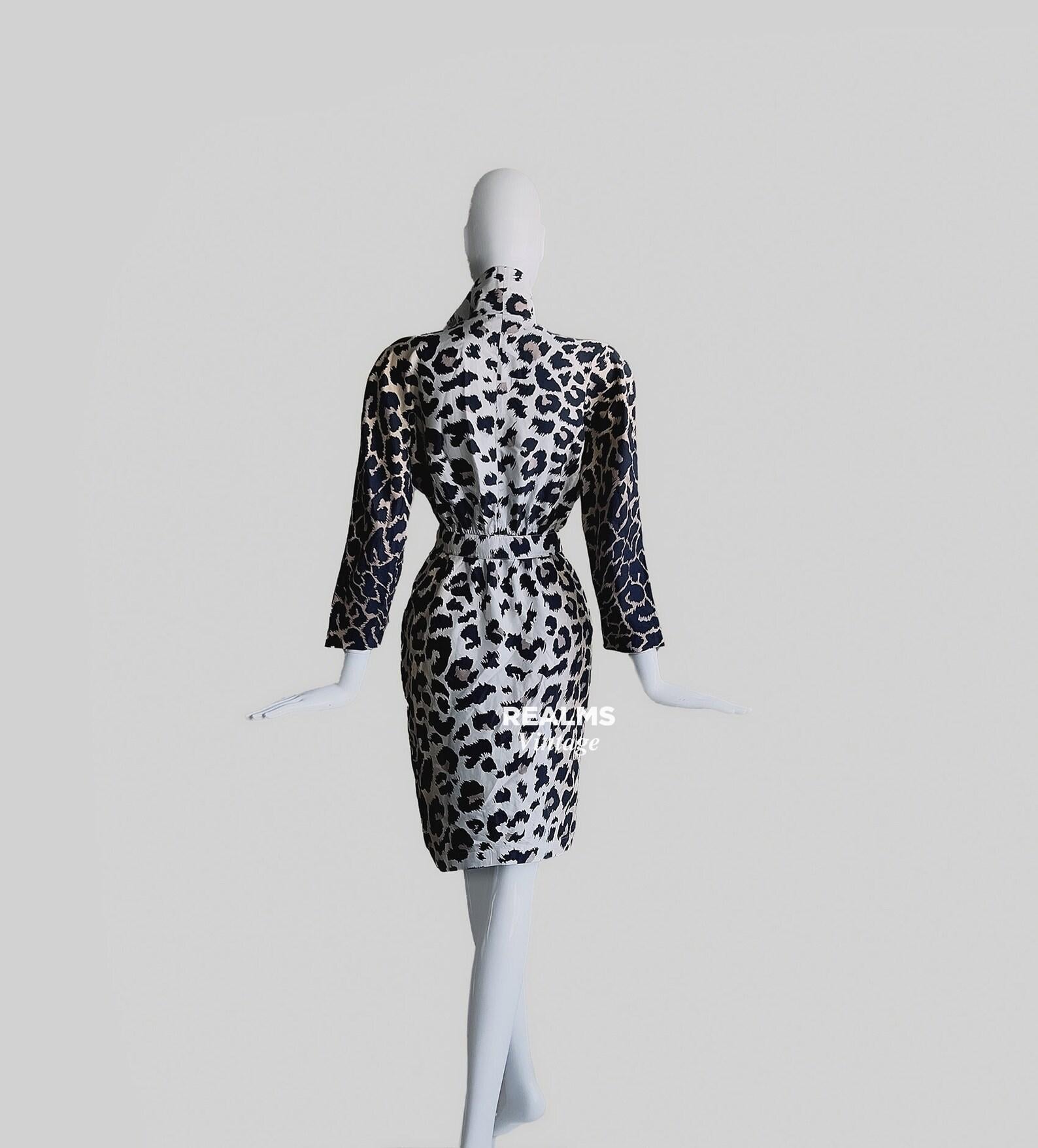 Thierry Mugler SS 1996 Pure Silk Leo Dress Animal Print Jerry Hall For ...