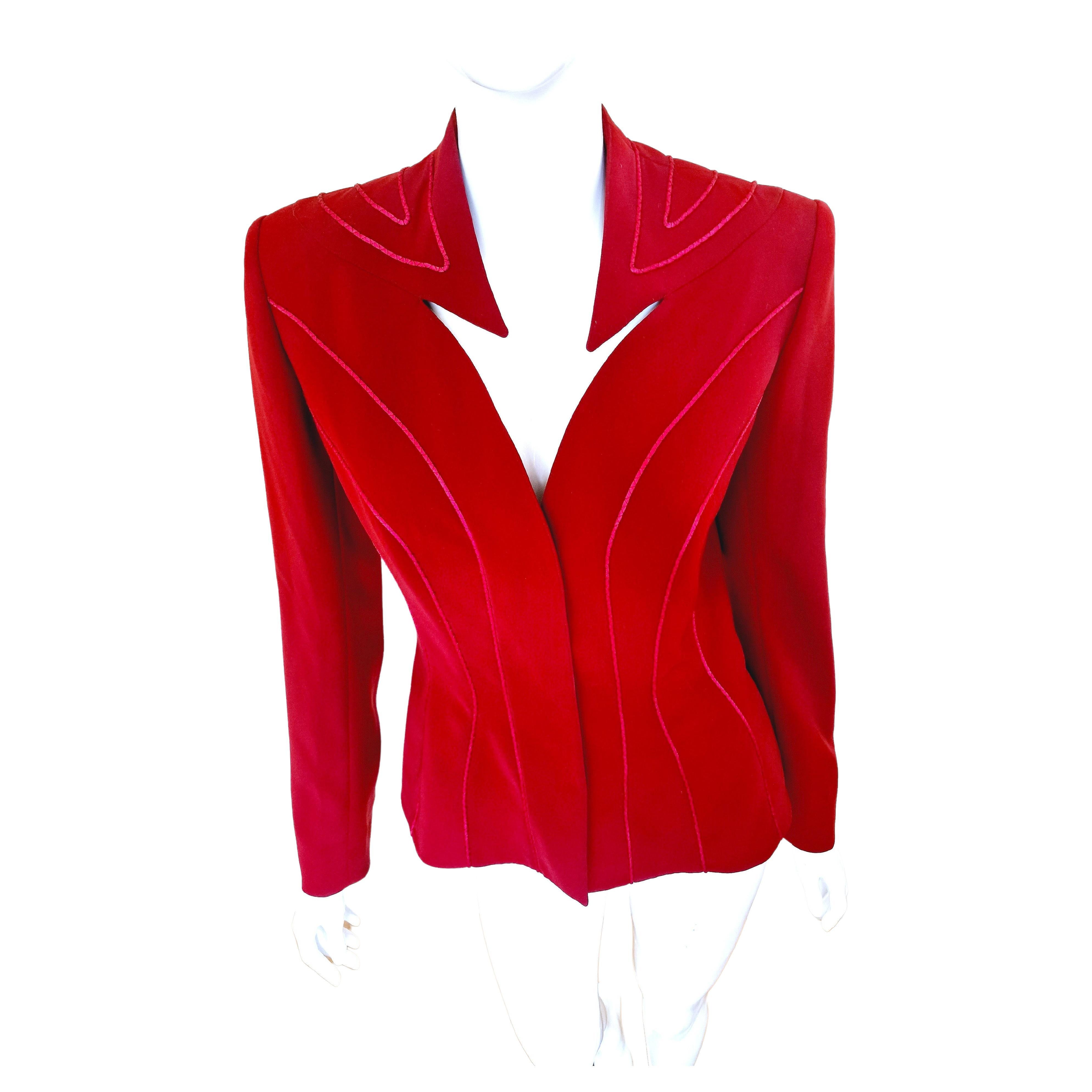 Thierry Mugler Vampire Wasp Waist Bee Red Small Medium Large Blazer ...
