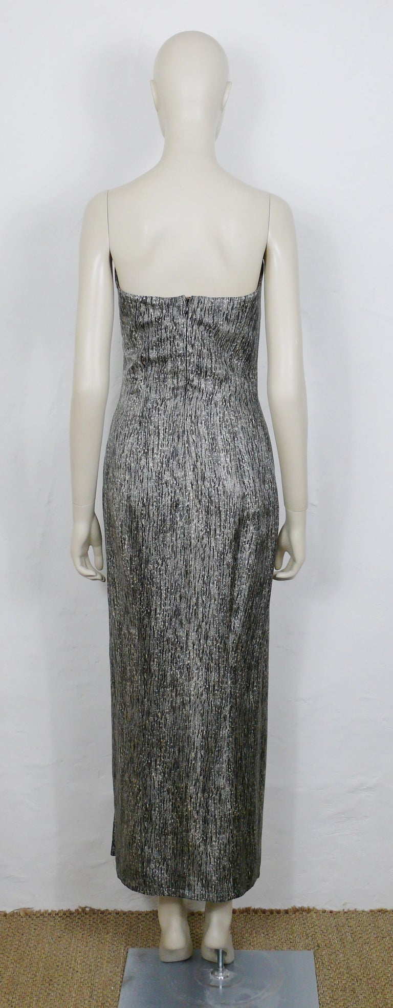 Thierry Mugler Vintage Heather Braunes Seiden-Bustierkleid mit ...