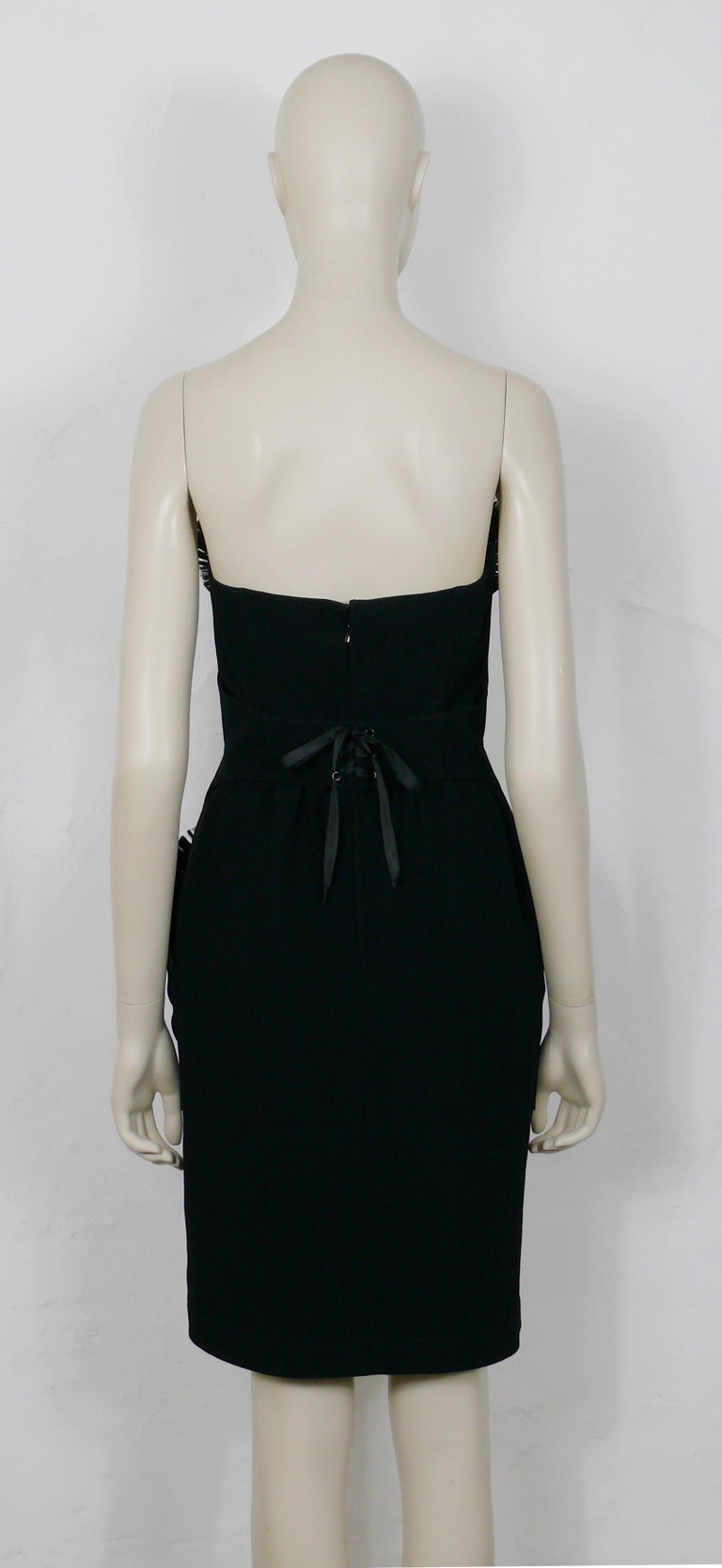 Thierry Mugler Vintage Iconic Black Raffia Strapless Dress Spring ...