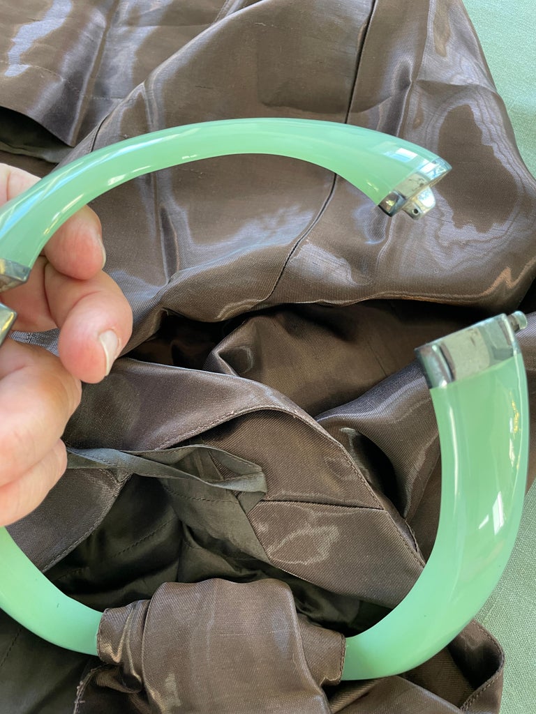 Thierry Mugler Vintage Iridescent Cocktail Dress with Jade Ring Hinged ...