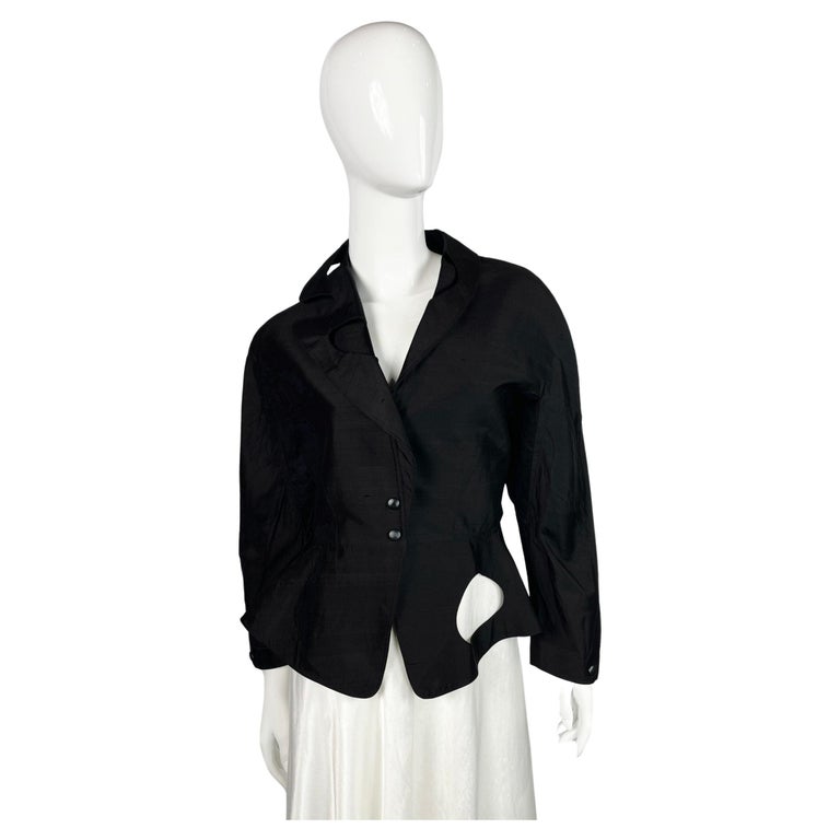 Thierry Mugler - Blazer en soie vintage avec dcoupe architecturale ...