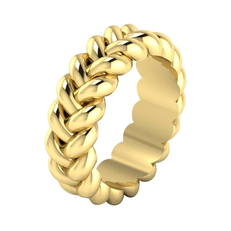 Customizable Thin Braid Ring by Romae Jewelry in 22 Karat Yellow Gold ...