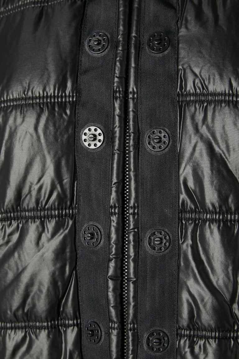 Thin padded black nylon jacket with zip in the middle front Chanel For ...