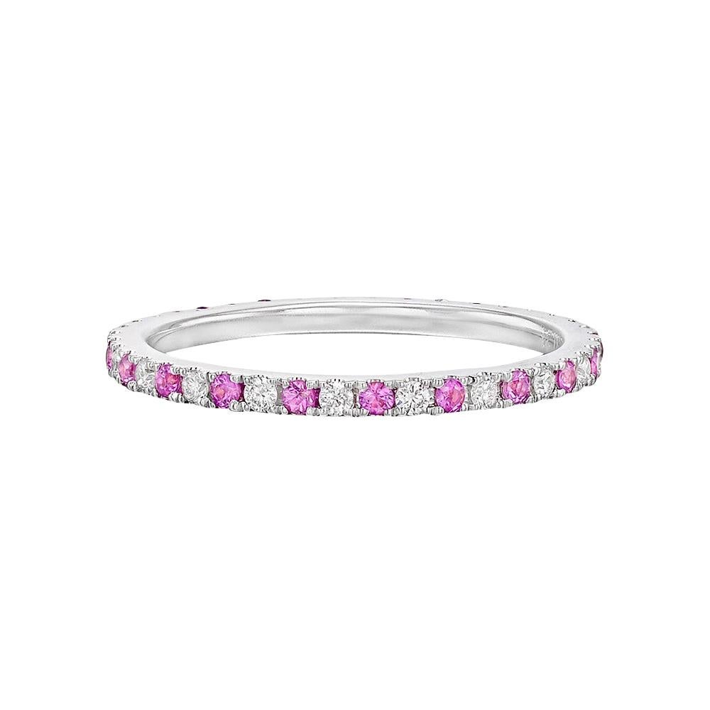 Thin Pink Sapphire and Diamond Eternity Band at 1stDibs