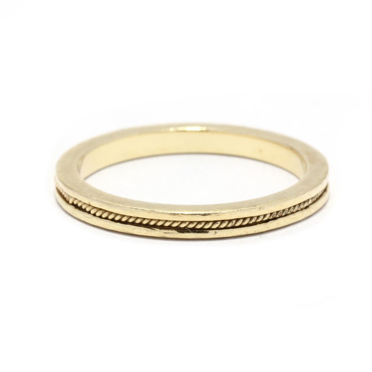 Thin Rope Eternity Band Ring, 18KT Yellow Gold, Ring For Sale at 1stDibs