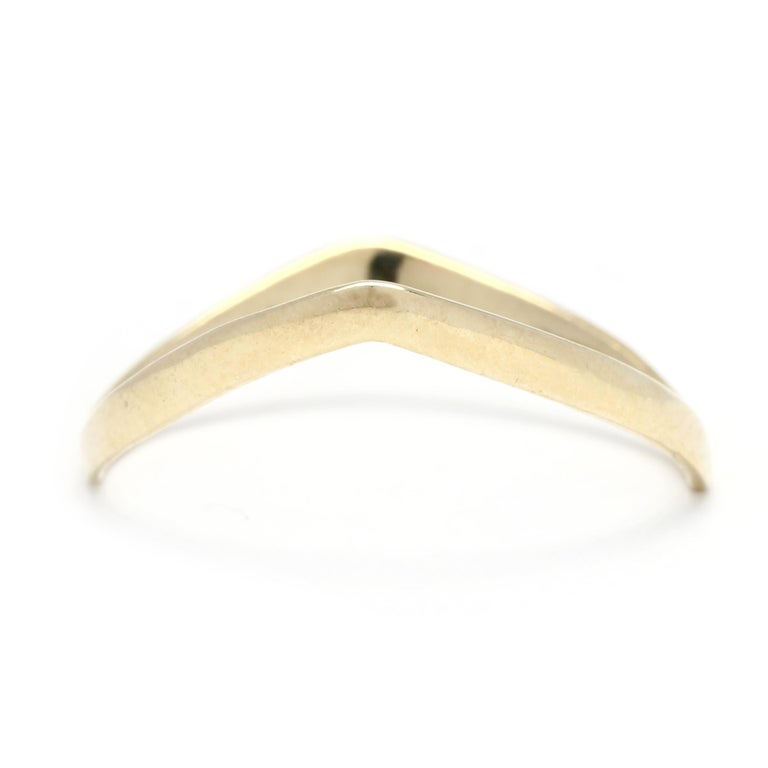 Thin v Thumb Ring, 10k Yellow Gold, Ring Gold Zig Zag Band, Gold For ...