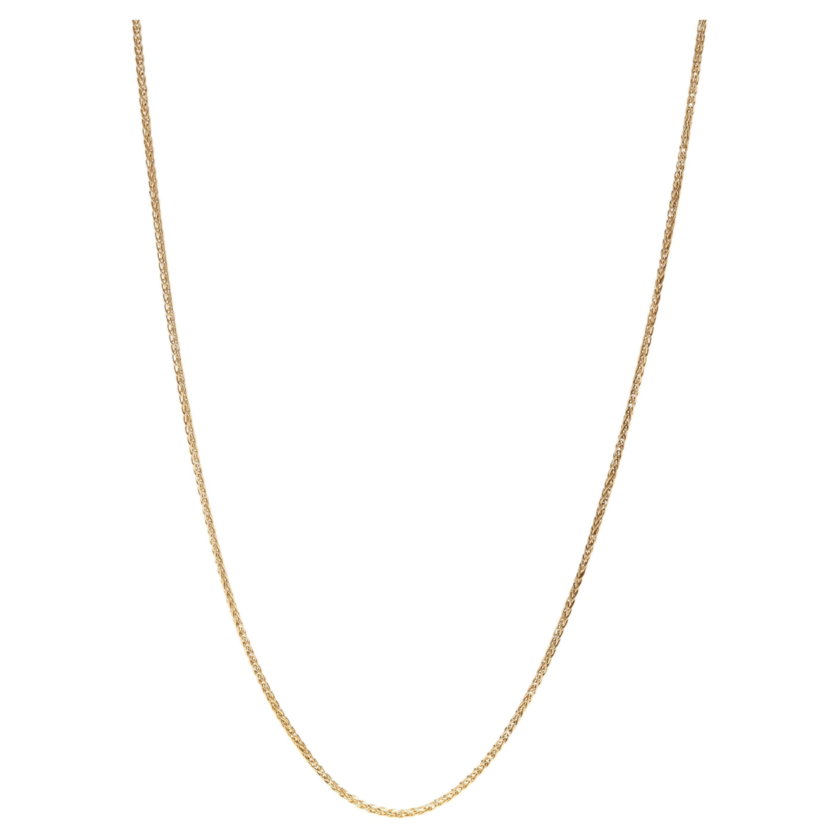 18 Karat Yellow Gold Wheat Chain at 1stDibs | 14k gold wheat chain