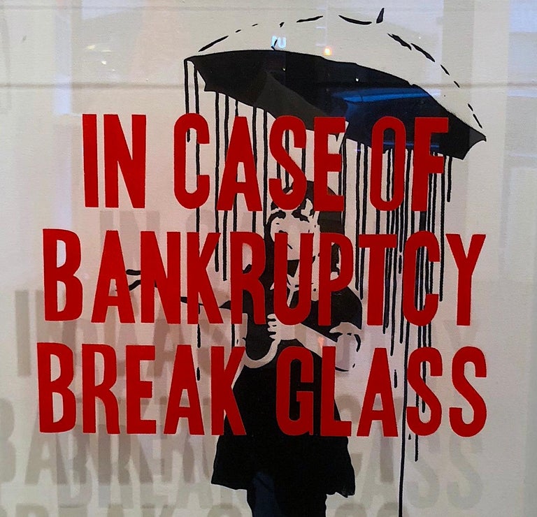 Thirsty Bstrd - Thirsty Bstrd - "In Case of Bankruptcy - Banksy Girl with Umbrella" at 1stDibs