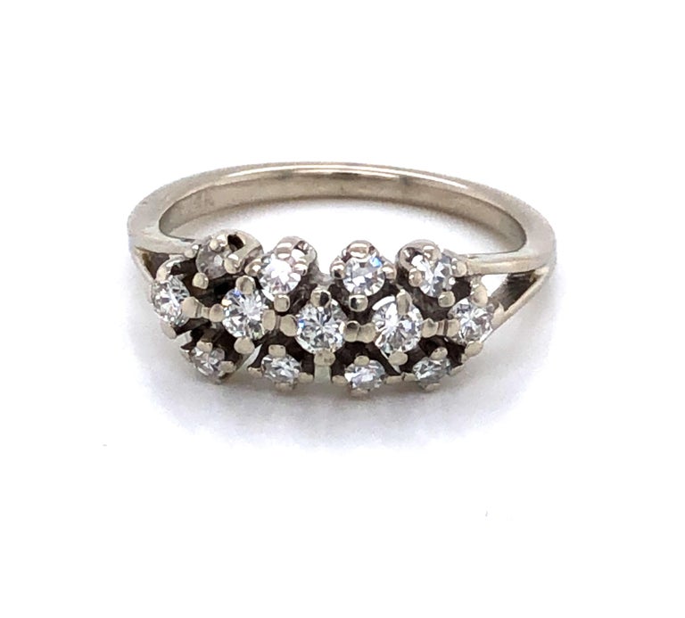 Thirteen Diamond White Gold Ring at 1stDibs
