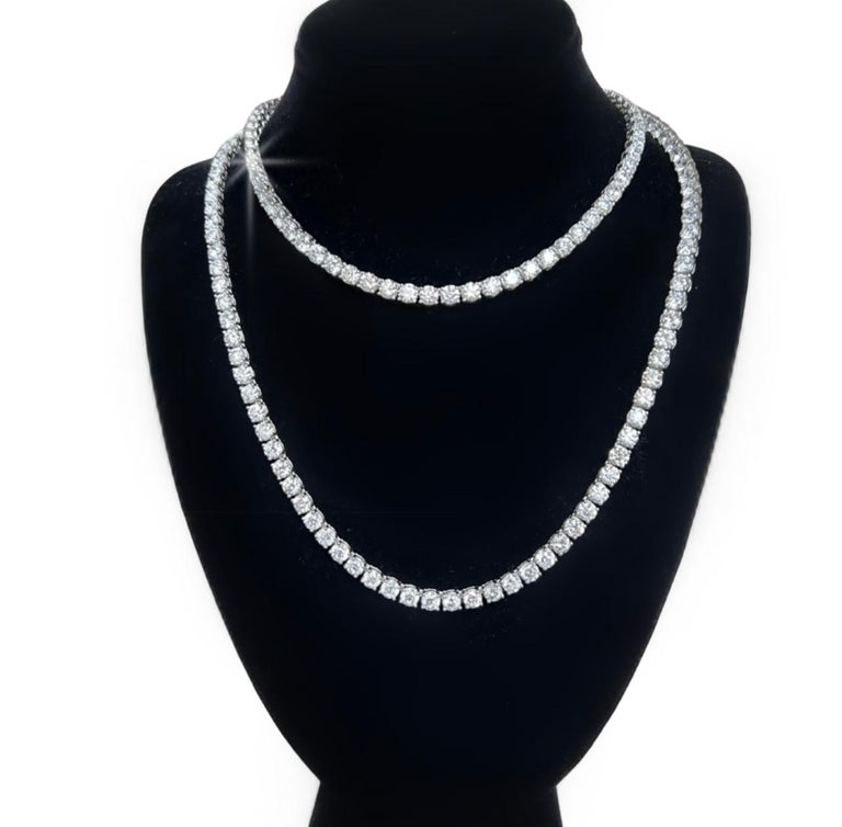 84.53 Cttw. Diamond Tennis/Straight Line Necklace For Sale at 1stDibs