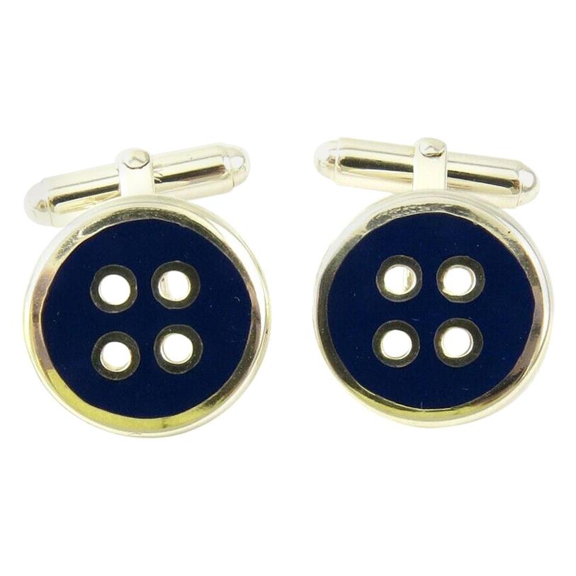 Turnbull and Asser Sterling Silver and Mother of Pearl Button Cufflinks ...