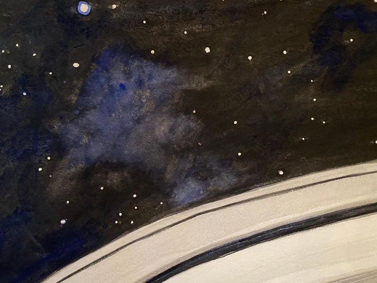 Thomas Broadbent - "Saturn with Titan" large scale watercolor painting ...