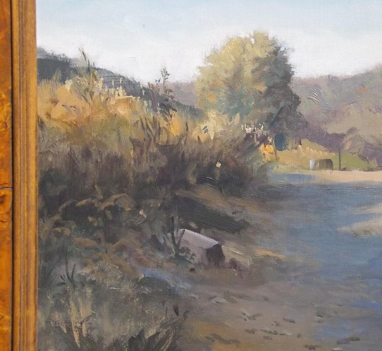 Thomas Buechner Oil Painting of a Barn on a Hill, Corning NY at 1stDibs