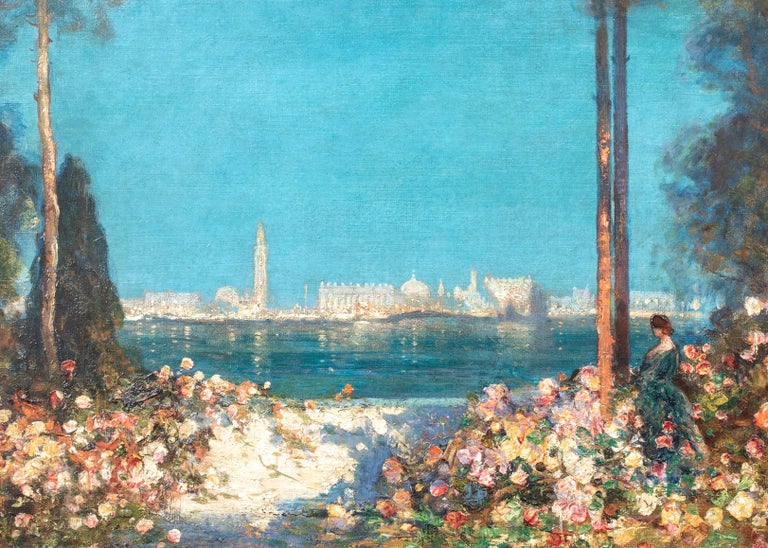 Thomas Edwin Mostyn - An Enchanted Garden, Venice In the Distance, 19th ...