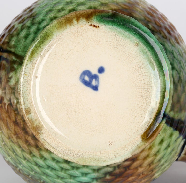 Thomas Forester Majolica Pottery Kettle Shaped Teapot For Sale at 1stDibs