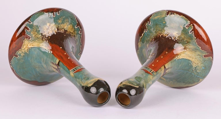 Thomas Forester Pair Art Nouveau Vases Painted with Lighthouses For ...
