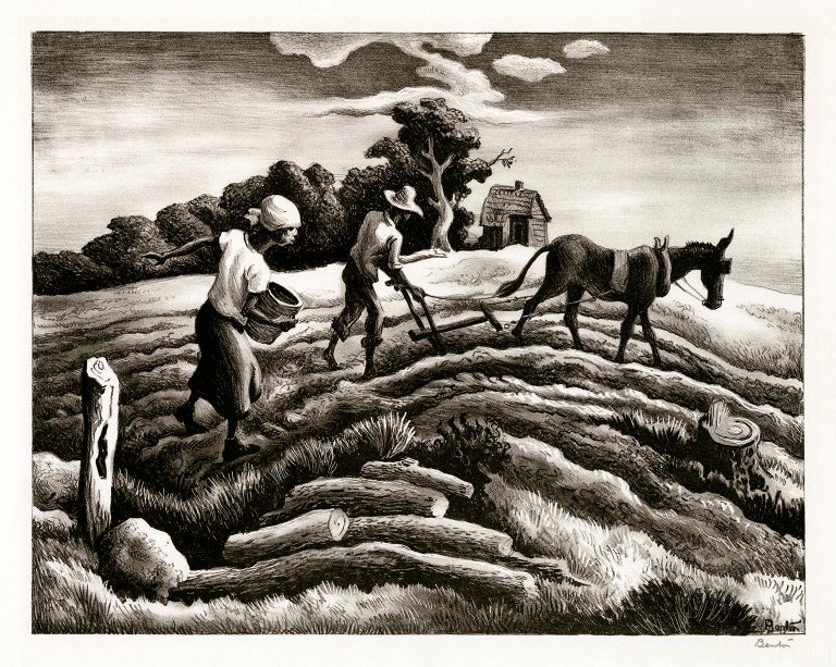 Thomas Hart Benton - ''Planting'' also ''Spring Ploughing'' — 1930s American Regionalism For ...