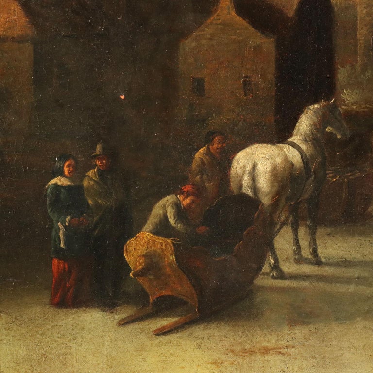Winter Landscape with Figures on Ice, XVII-XVIIIth century For Sale at ...