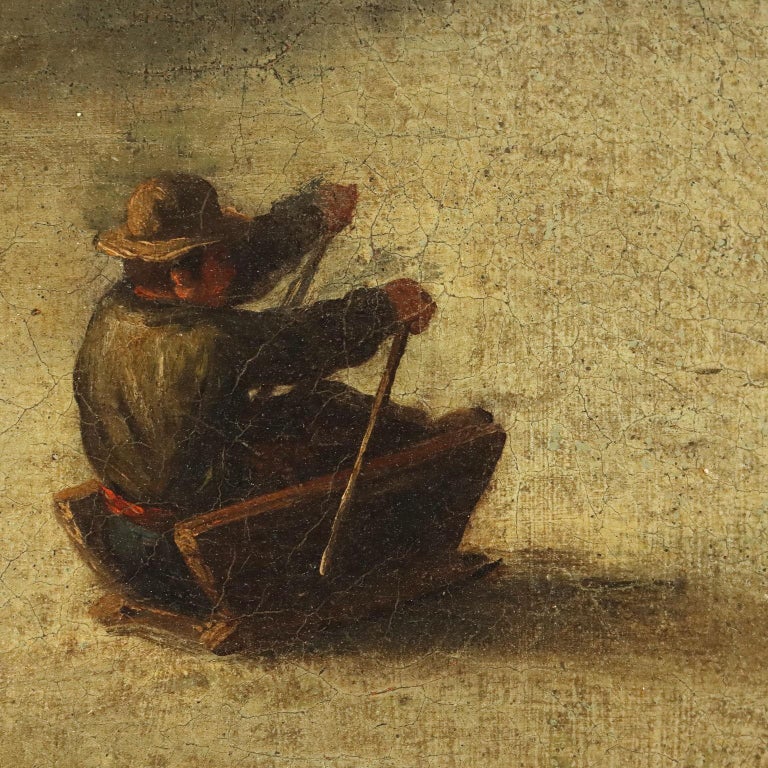 Winter Landscape with Figures on Ice, XVII-XVIIIth century For Sale at ...