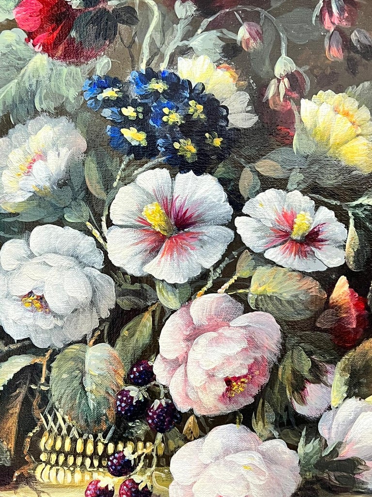 Thomas Heesakkers - Fine Dutch Classical Still Life Ornate Flowers on ...