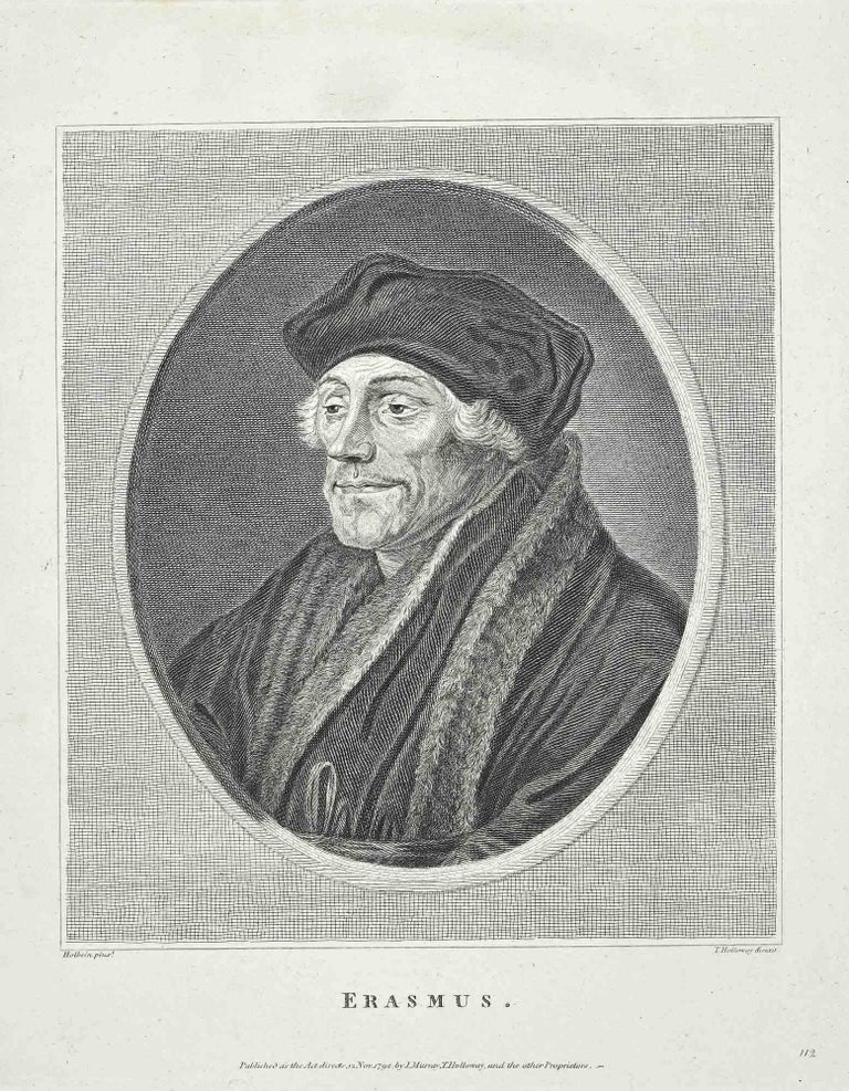 Thomas Holloway - Portrait of Erasmusis - Original Etching by Thomas ...
