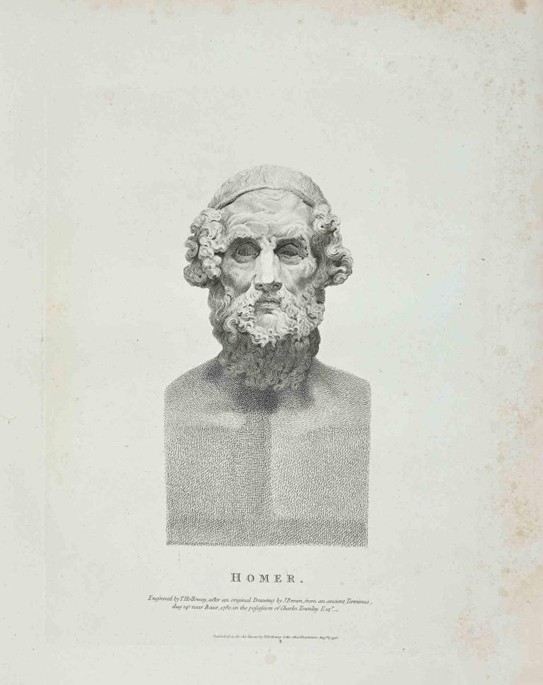 Thomas Holloway - Portrait of Homer - Original Etching by Thomas ...