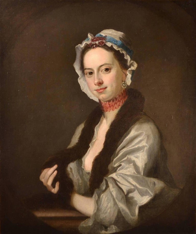 Thomas Hudson - Portrait of Mrs Faber, 18th Century Oil Painting For Sale at 1stDibs
