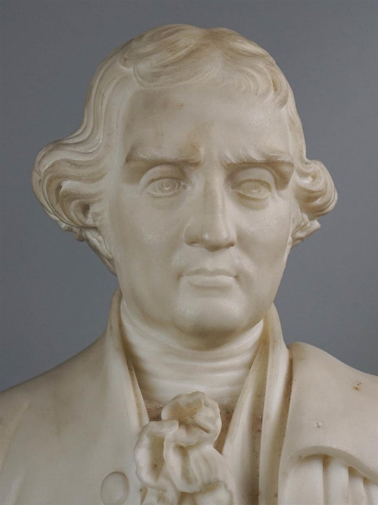 Thomas Jefferson White Marble Figure Holding the Declaration of ...
