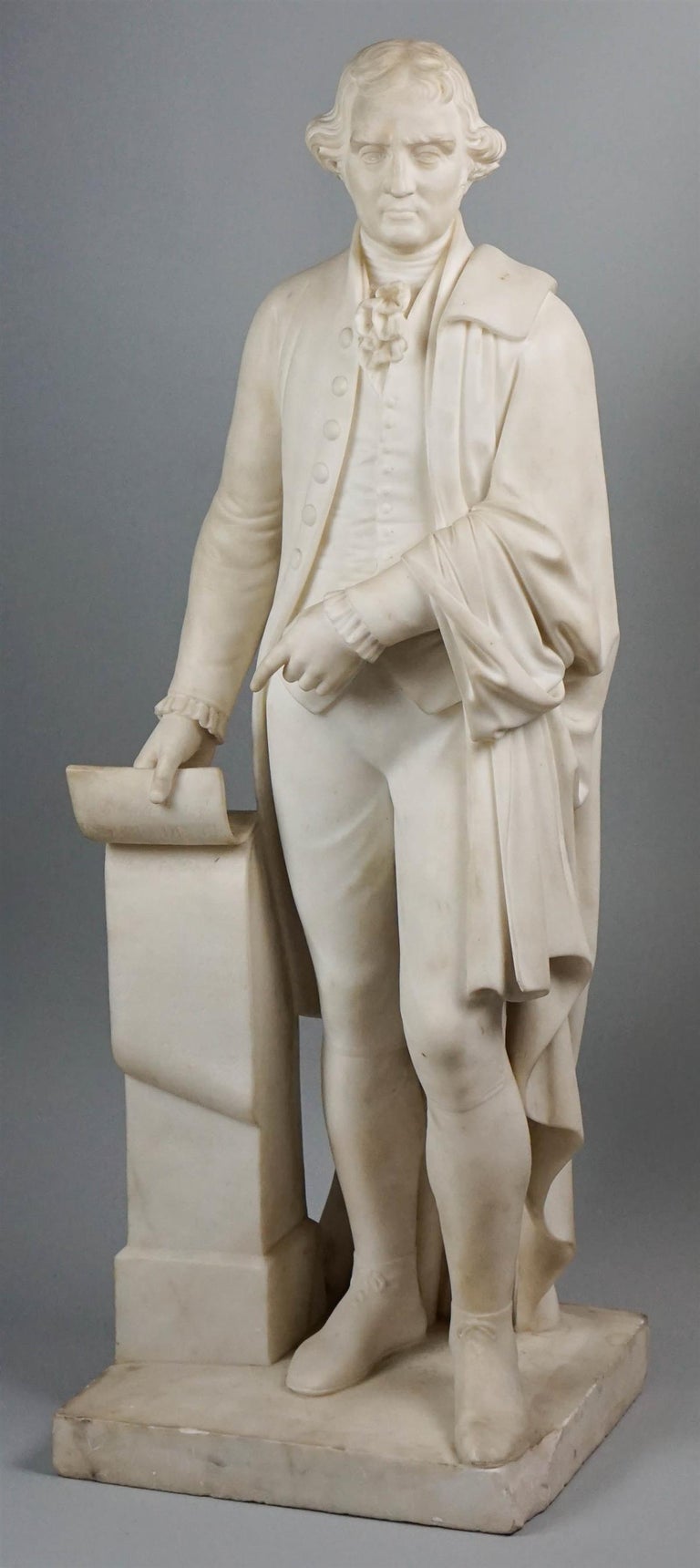 Thomas Jefferson White Marble Figure Holding the Declaration of ...