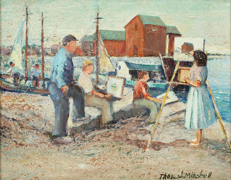 Thomas John Mitchell - Antique American Impressionist Seascape Oil ...