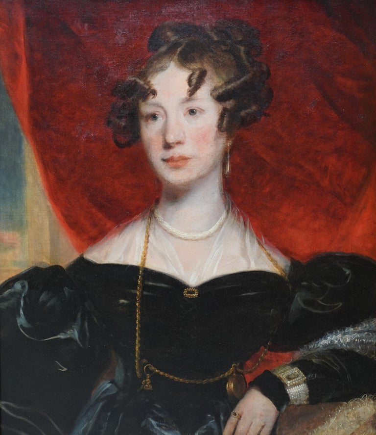 Portrait of Hannah White - British Old Master art female portrait oil ...