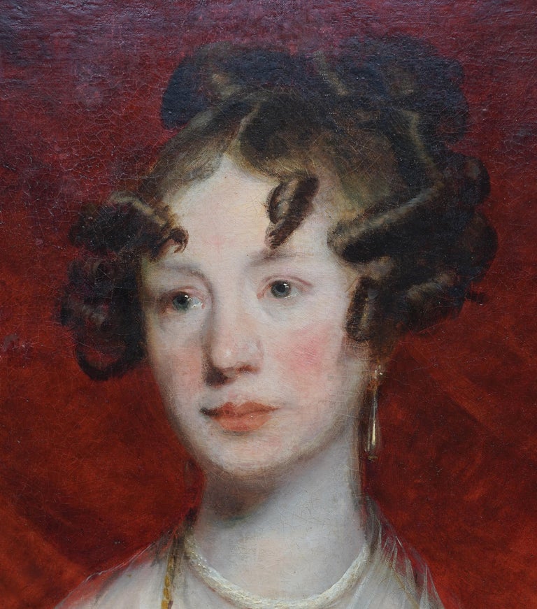 Portrait of Hannah White - British Old Master art female portrait oil ...