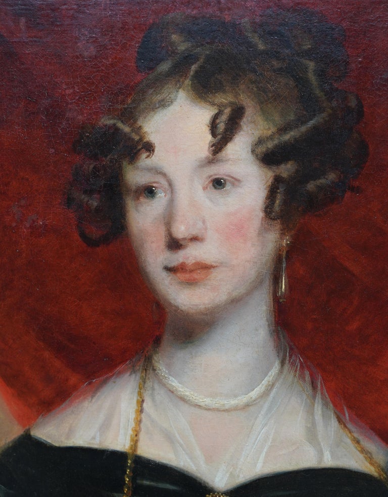 Portrait of Hannah White - British Old Master art female portrait oil ...