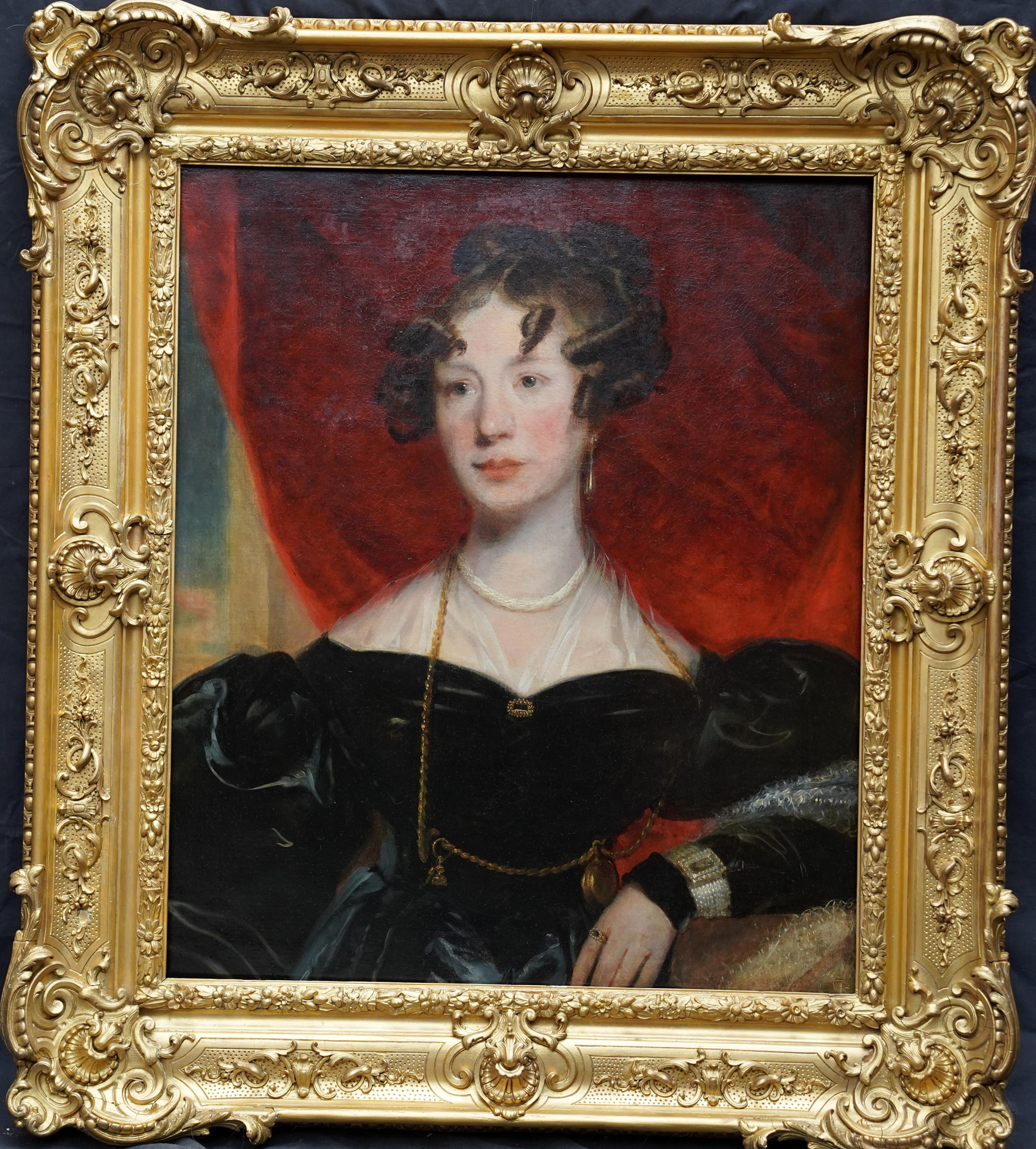Portrait of Hannah White - British Old Master art female portrait oil ...