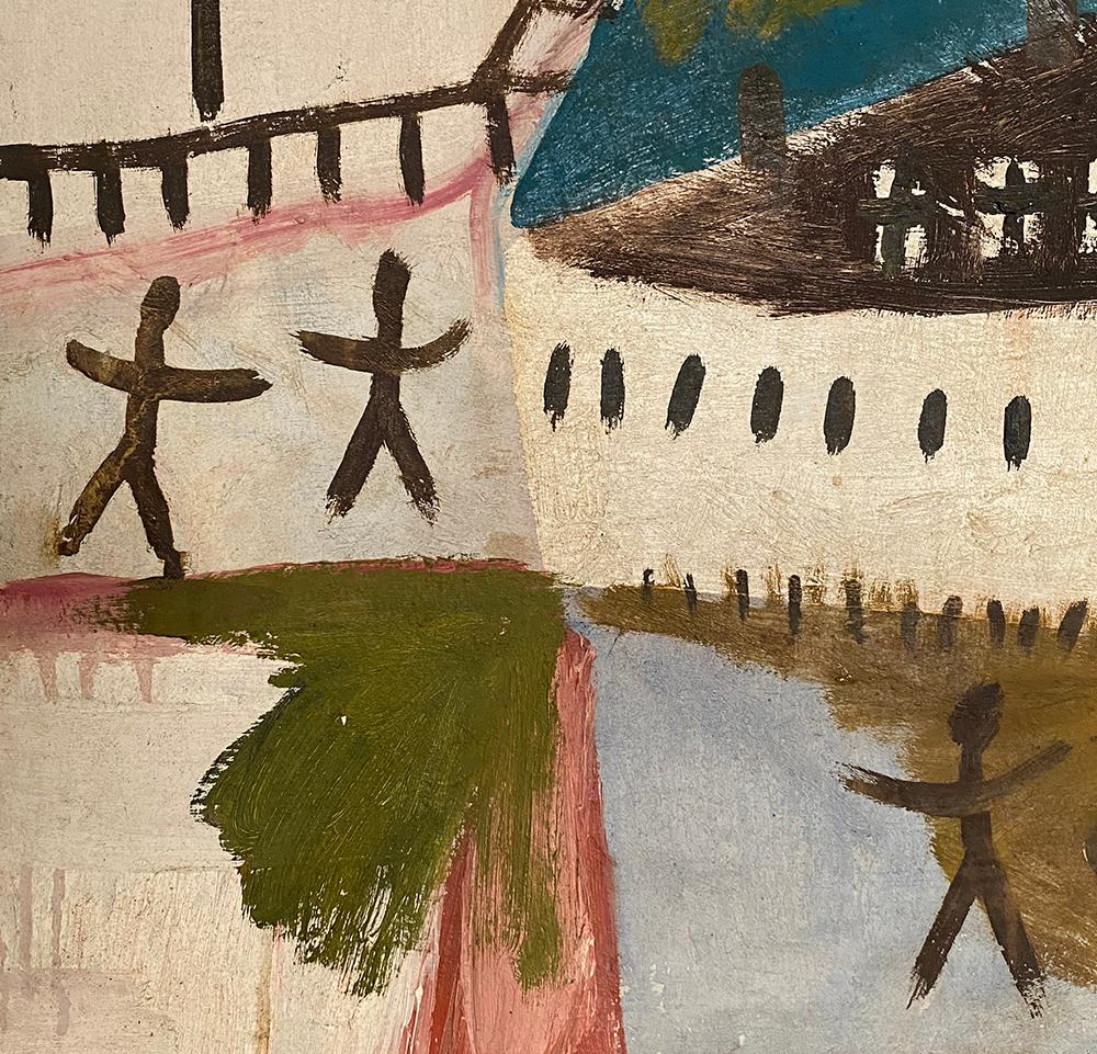 Thomas Leyland - 1957 Naive Oil Painting by Artist Thomas Leyland For ...