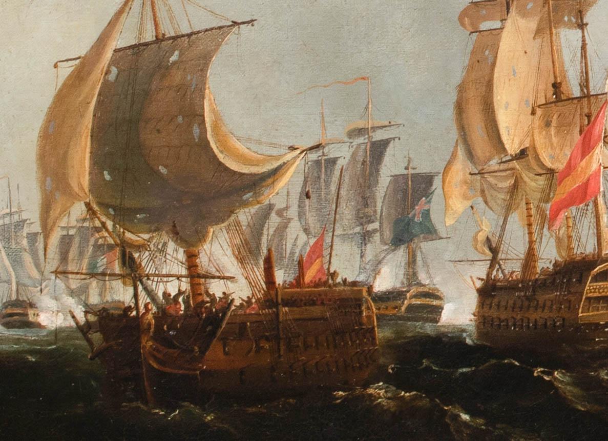 The Last Action Of Santisima Trinidad At The Battle Of Trafalgar, 1805 ...