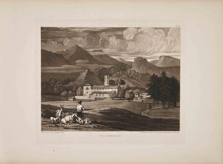 Thomas Lupton - View of Vallombrosa - Etching by Thomas Lupton - 1833 ...