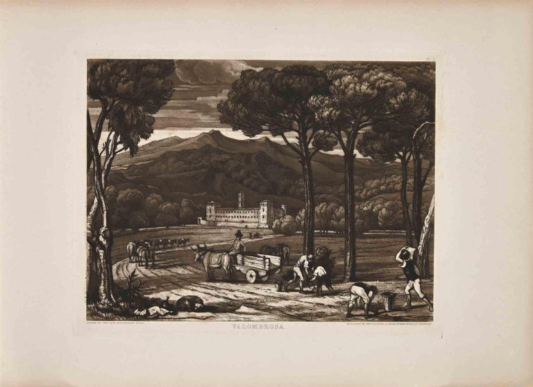 Thomas Lupton - View of Vallombrosa - Original Etching by Thomas Lupton ...