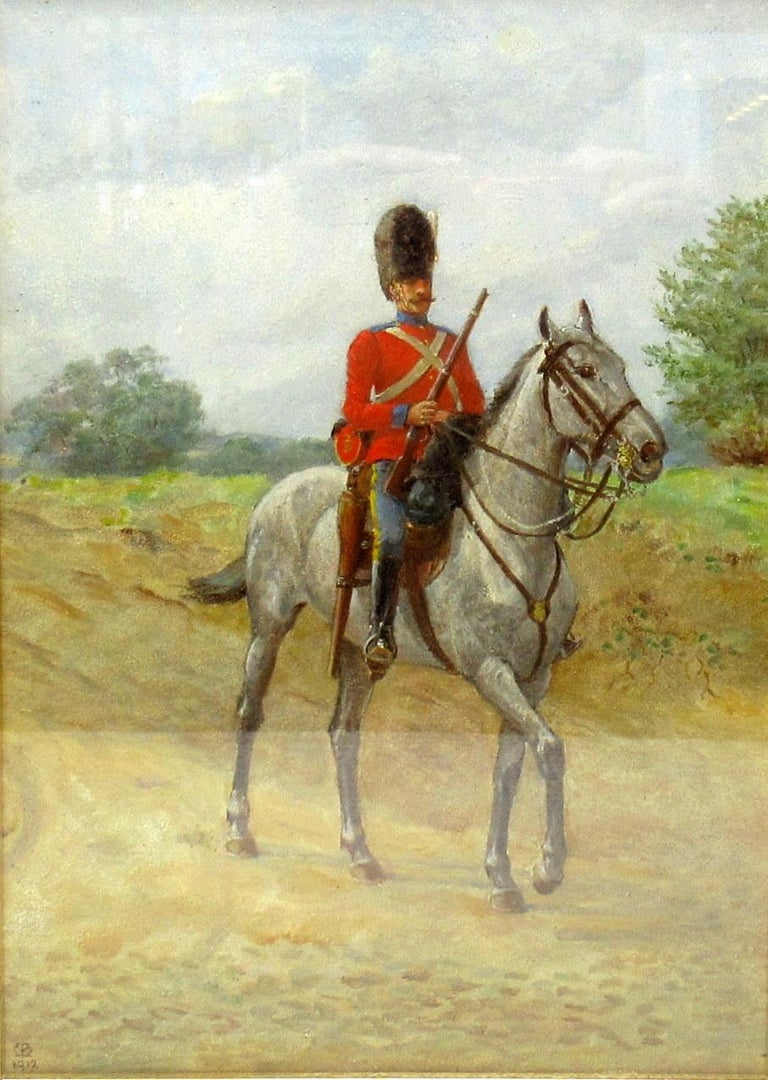 Thomas Mackay Oil Painting Bird’s-Eye Maple Frame 1912 British Soldier ...